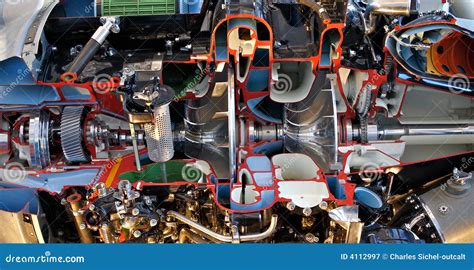 Cut Away Of Jet Engine Stock Image Image Of Flywheel 4112997