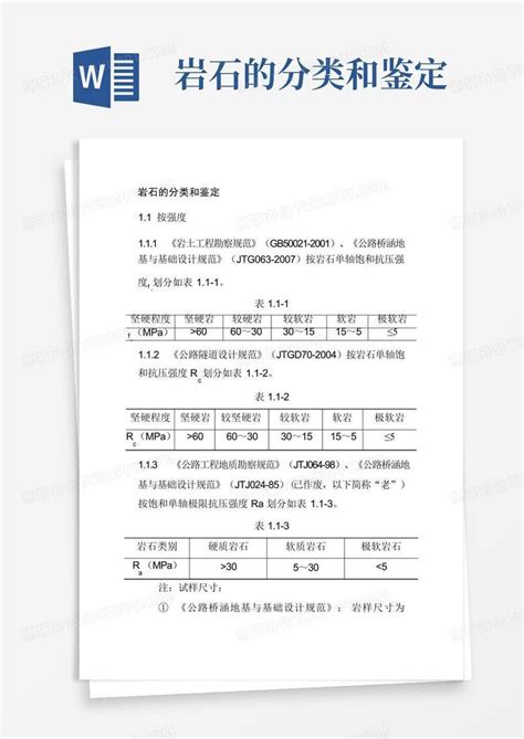 岩石的分类和鉴定Word模板下载 编号laymnokk 熊猫办公