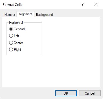 Format Cells Alignment