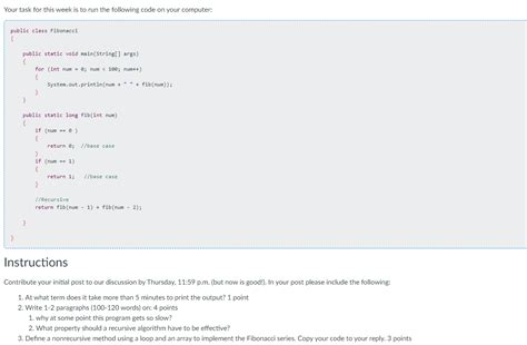 solved your task for this week is to run the following code
