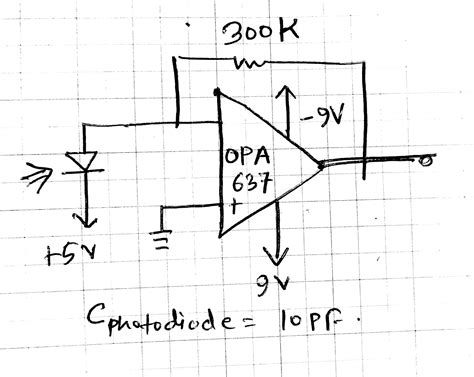 OPA637 Unwanted Oscillations In A Transimpedance Amplifier TIA Using A OPA637 Amplifiers