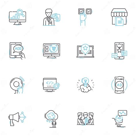 Marketing Strategy Linear Icons Set Positioning Segmentation Differentiation Branding