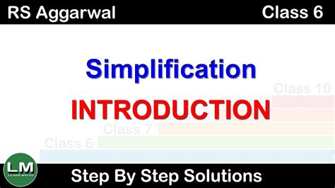 Simplification Class 6 Exercise 6a Introduction Rs Aggarwal Learn