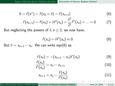 Newton Raphson Iterative Method Pdf Physics Science