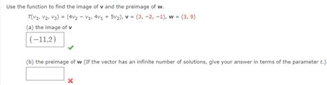 Solved Use The Function To Find The Image Of V And The Chegg