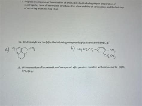 Solved 11. Propose mechanism of bromination of aniline | Chegg.com