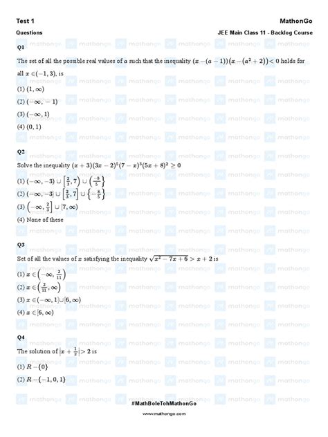 Question Test 1 Mathongo Jee Main Class 11 Backlog Course Pdf