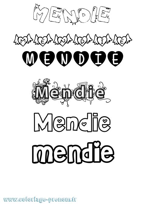 Coloriage Du Prénom Mendie à Imprimer Ou Télécharger Facilement
