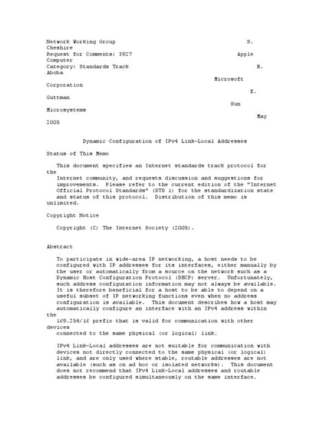 Pdf Dynamic Configuration Of Ipv4 Link Local Addresses Dokumentips