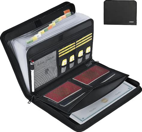 Amazon Com JUNDUN Accordion File Organizer Fireproof Folder With Zipper Labels 12 Pocket