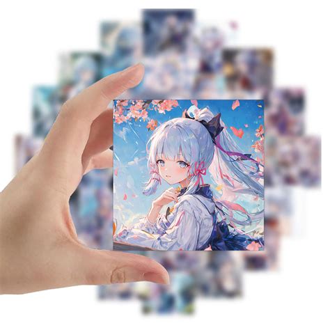 60pcs Kamisato Ayaka Stickers Cute Genshin Decal Stickers Ayaka Waifu