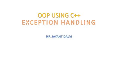 Exception Handling C PPTX