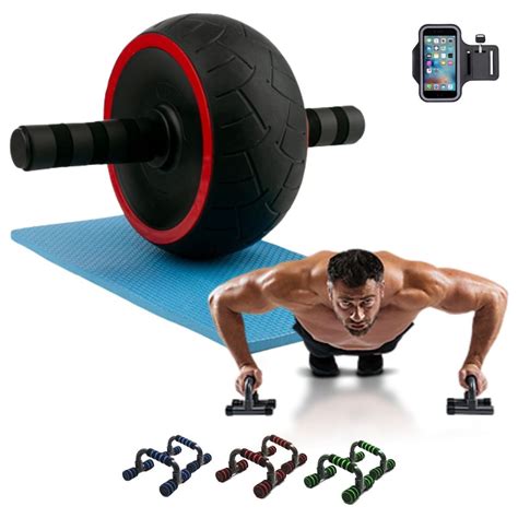 Roda Abdominal Larga Grossa Rolo Barra Flexão Exercício MadeiraMadeira