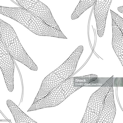 無縫的樣式與抽象葉子在白色背景黑白向量插圖輪廓圖秋天花背景向量圖形及更多單色的圖片 單色的 圖畫 藝術品 墨水 Istock