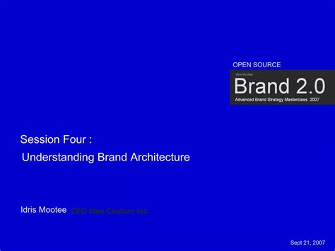 Brand Masterclass Week Four Ppt