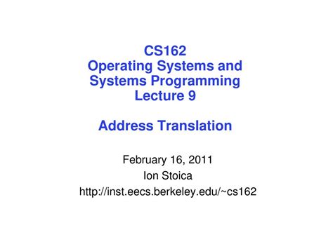 February Ion Stoica Cs Operating Systems And Systems