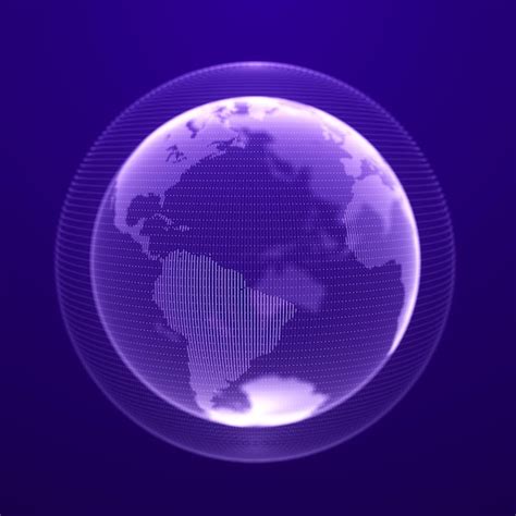 Conexión de red global mapa del mundo futurista azul concepto del planeta tierra representación