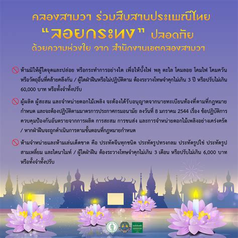 คลองสามวา ร่วมสืบสานประเพณีไทย ลอยกระทง ปลอดภัย สำนักงานเขตคลองสามวา