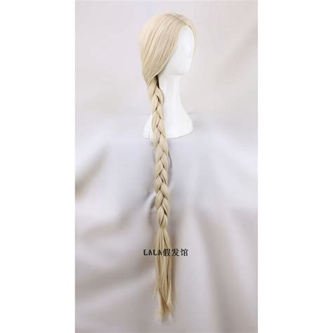 120cm47 Women Princess Rapunzel Wig Long Blonde Straight Hair Wig