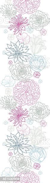 회색 페인팅되어 Lineart Florals 수직분사 연속무늬 배경기술 0명에 대한 스톡 벡터 아트 및 기타 이미지 0명
