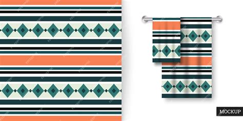 Premium Vector Colorful Striped Seamless Pattern And Towels