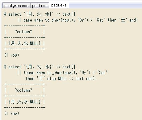 Postgresql Null