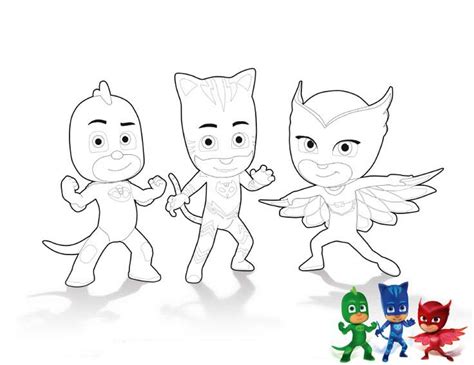 Dibujos para colorear PjMasks Héroes en Pijamas Todo Peques