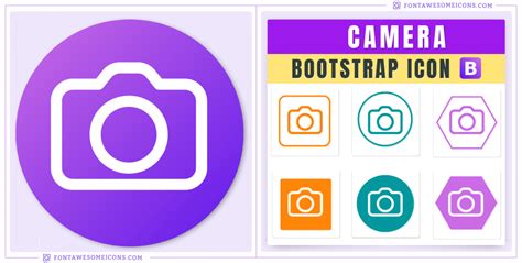 Bootstrap Camera Icon Photos Photography Bi Bi Camera Icon Code Html Css Color Button