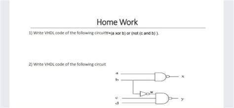Solved Home Work 1 Write Vhdl Code Of The Following