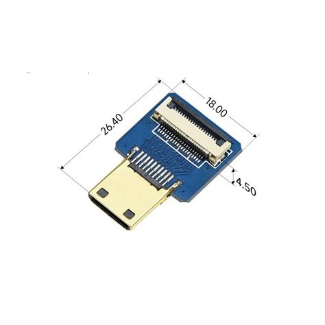 Waveshare Diy Mini Hdmi Male Naar Ffc Adapter Recht Ws 15027