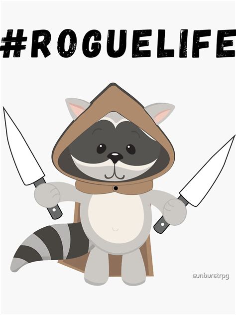 Dandd Rogue Class Kawaii Raccoon Dungeons And Dragons Sticker For Sale