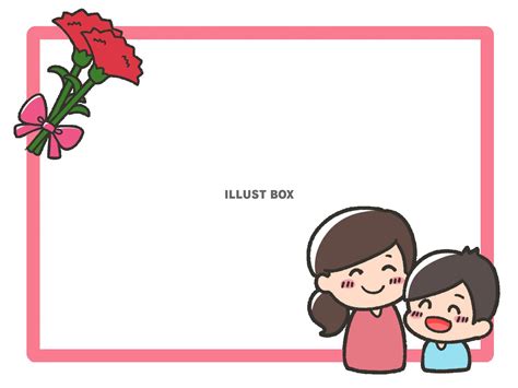無料イラスト 母の日フレーム お母さんと男の子1