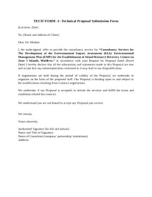Technical Proposal Submission Doc Template PdfFiller