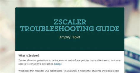 Zscaler Troubleshooting Guide Smore Newsletters