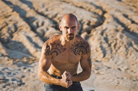 Premium Photo Naked Torso Of The Brawny Man With A Tattoo