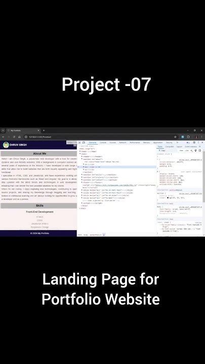 Landing Page For Basic Portfolio Website Css Html Frontend