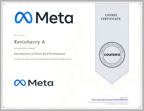 Frontenddevelopment Metacertification Coursera Webdevelopment Kevin Harry