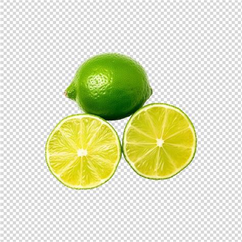 Premium Psd Lime With Leaf Isolated On Alpha Layer