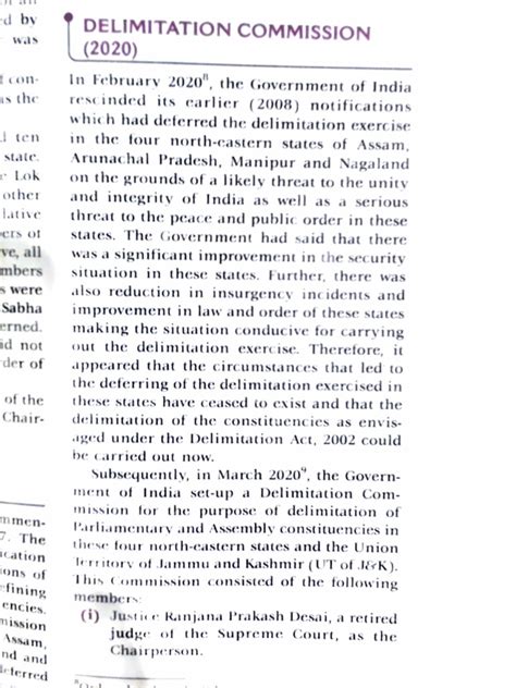 Delimitation Comission Pdf Politics Of India Government Of India