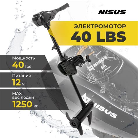 Электромотор лодочный 40 LBS NISUS - купить по выгодной цене в интернет ...