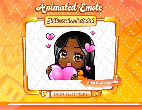 Animated Static Emotes Chibi Emotes Black Girl Emotes Etsy