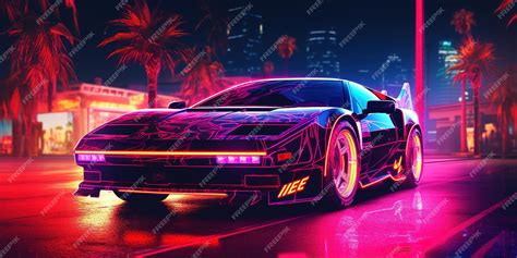 Premium Ai Image Aesthetic Car Synthwave Wallpaper With A Cool And
