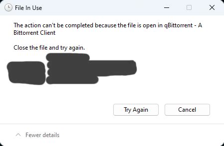 I O Error Access Denied On A File Being Accessed By Qbittorrent Exe While Downloading Issue