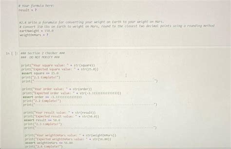 Solved Below Are Some Python Numeric Exercises Complete Chegg