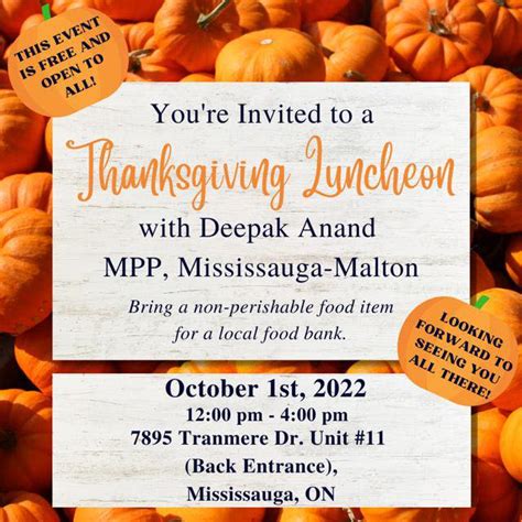 Thanksgiving Luncheon Deepak Anand Mpp