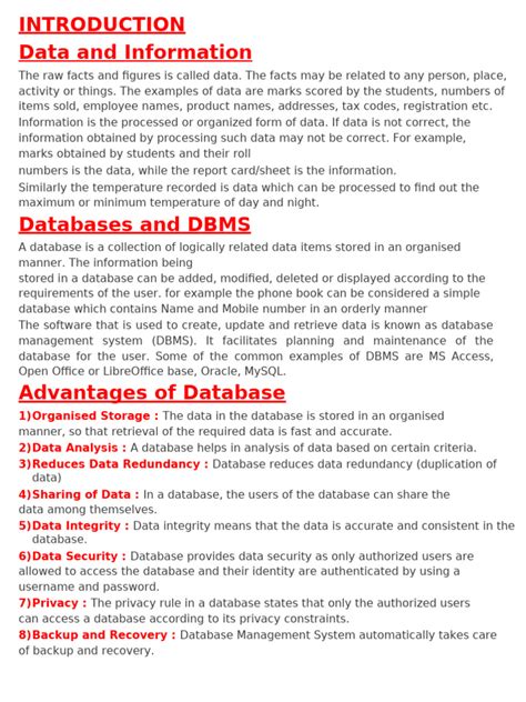 Introduction To Dbms Notes Pdf Databases Relational Database