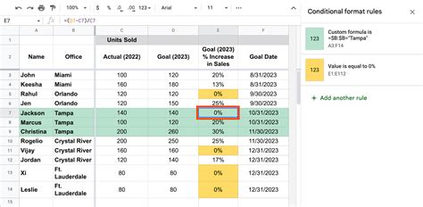 Conditional Formatting Based on Another Cell in Google Sheets OfficeWheel