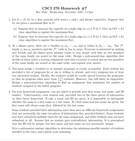Solved CSCI 270 Homework 7Due Date Wednesday November Chegg