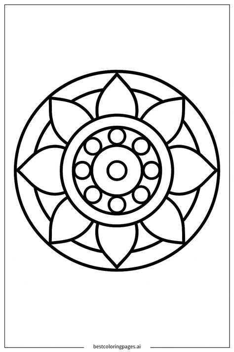 42장의 만다라 색칠공부（무료 Pdf 및 Png 인쇄용）