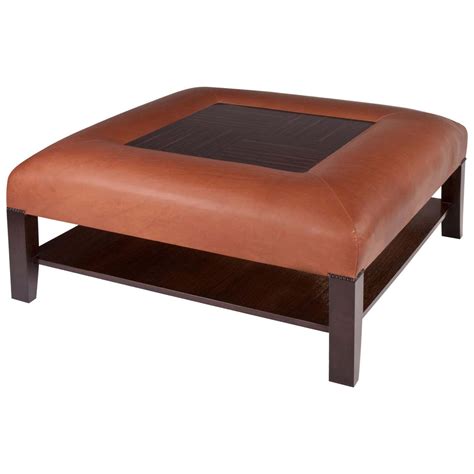 Ottoman Cocktail Table In Leather For Sale At 1stdibs Ottoman With